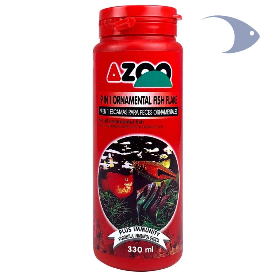 AZOO 9 in 1 Ornamental Fish Flake. Hojuelas super Premium